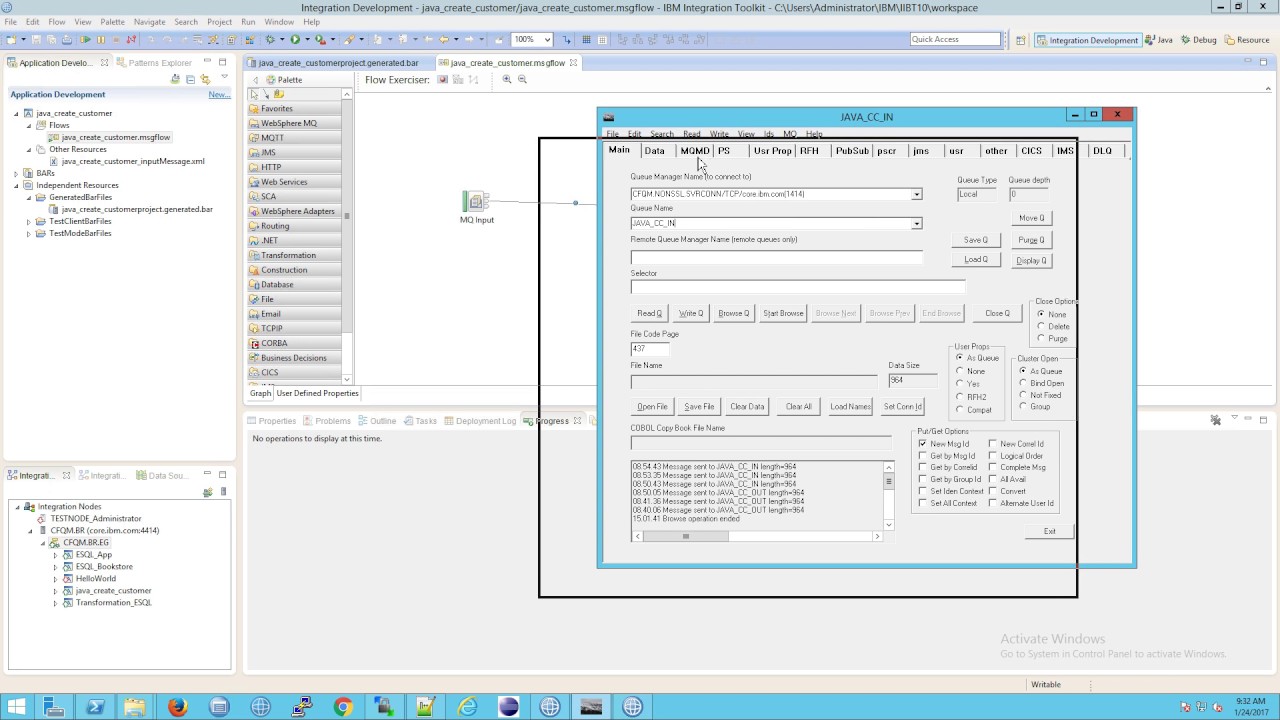 IIB: How to debug a message flow using breakpoints in IIB Toolkit