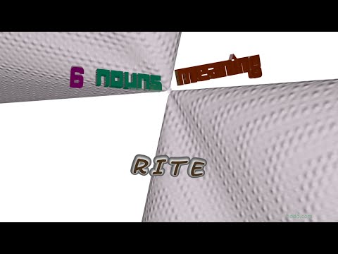 rite - 7 nouns having the meaning of rite (sentence examples)