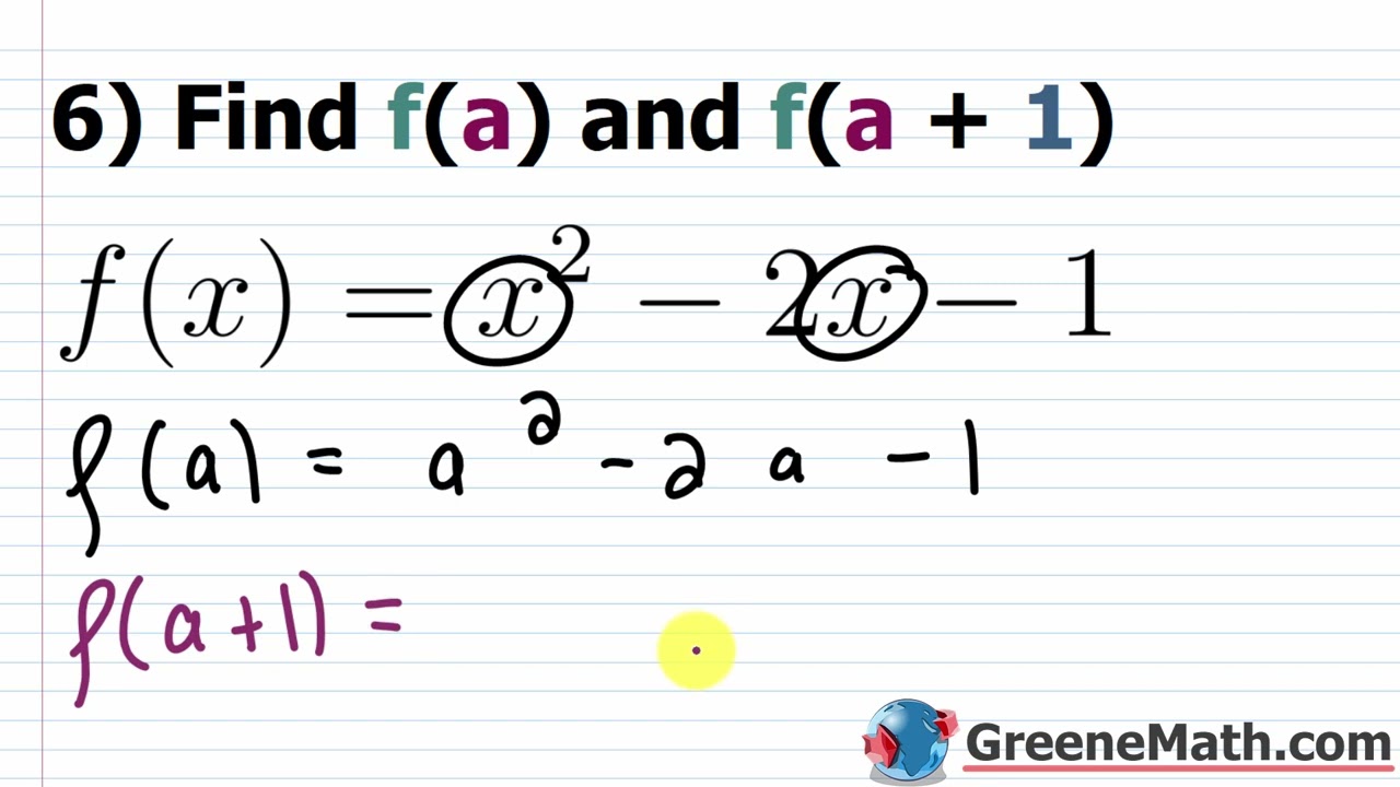 Function Notation Practice Test Full Solutions