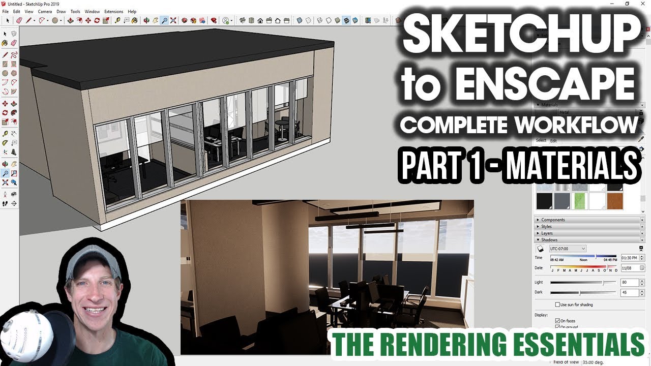 SketchUp to Enscape Rendering COMPLETE WORKFLOW - Part 1 - Applying Materials