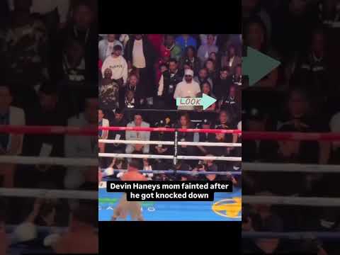 Devin Haney’s Mom faints in the crowd after he got knocked down by #ryangarcia #boxing #devinhaney