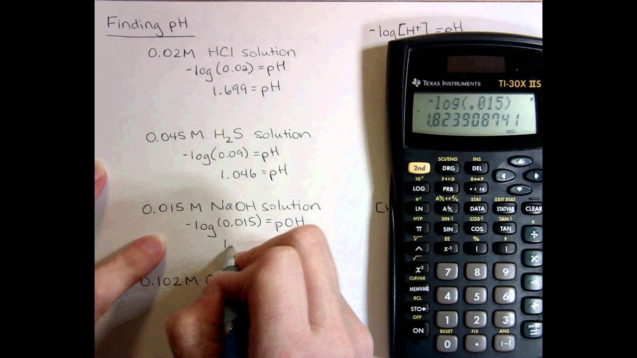 Worksheet pH Calculations