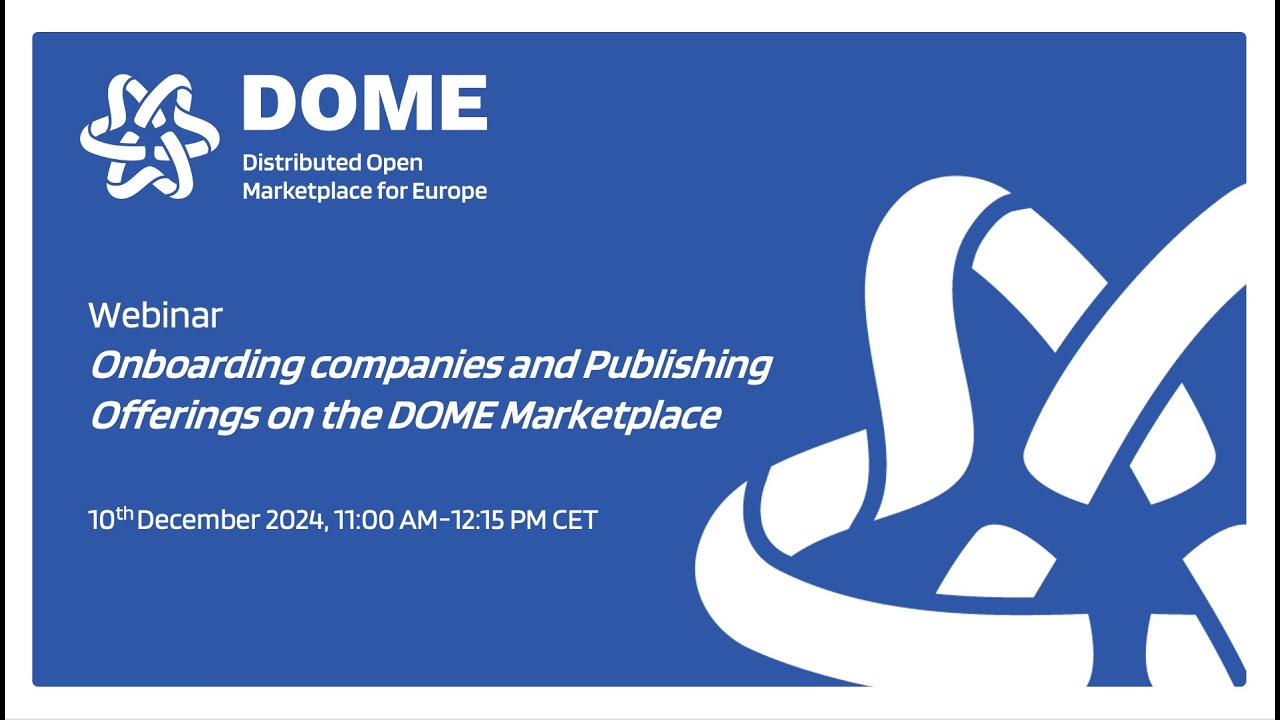 DOME Marketplace: Onboarding companies and Publishing Offerings