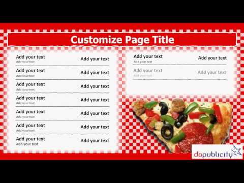 Digital Menu Board Template for Italian Pizza Restaurant