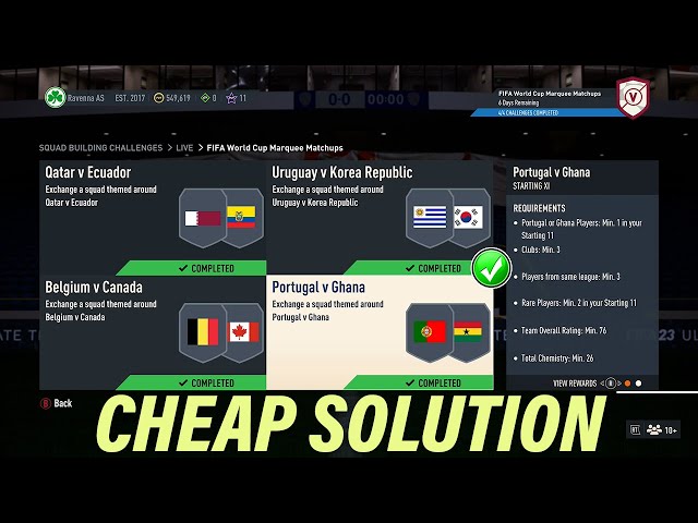 Fifa 23 Ultimate Team World Cup Marquee Matchups Sbc November 17 How