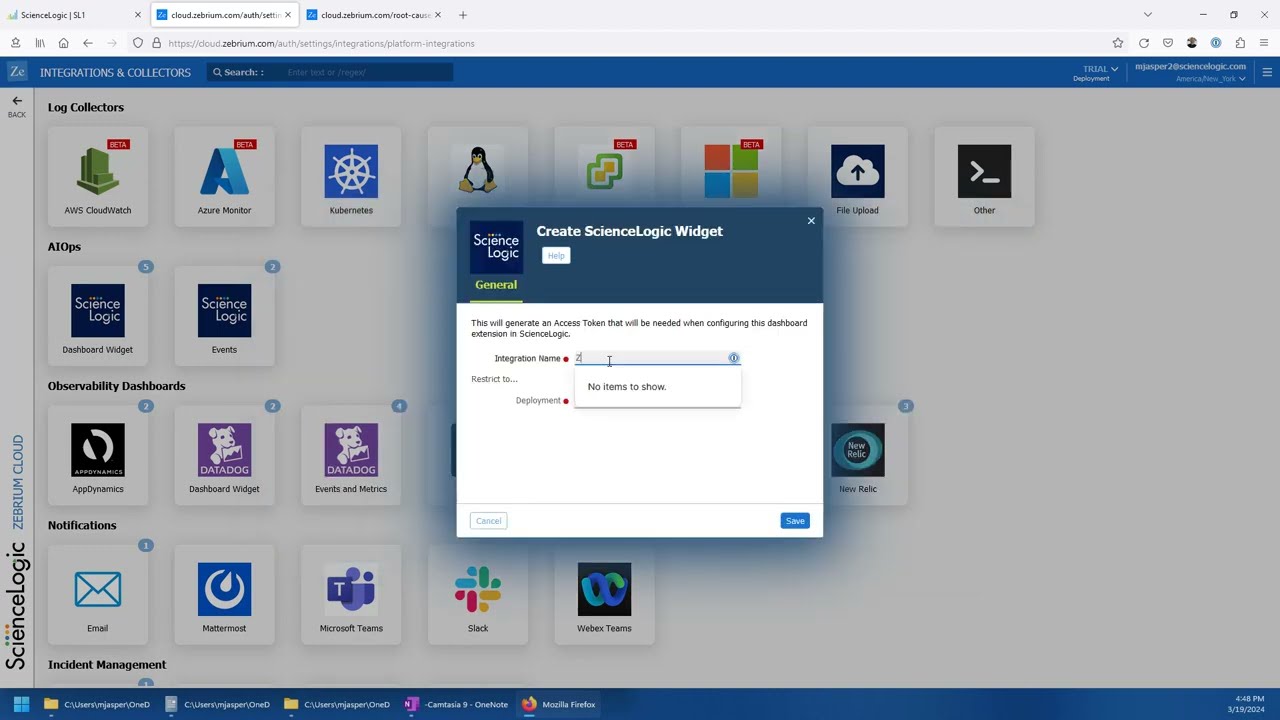 Creating a Zebrium Timeline Widget in SL1