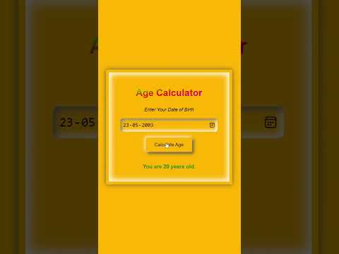 Age Calculator || How To Build Age Calculator App Using HTML CSS And JavaScript #coding #html