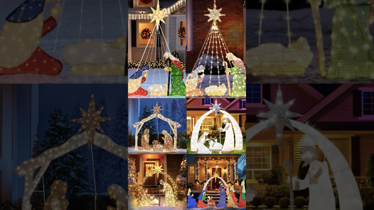Beautiful Outdoor Nativity Scenes | Elegant Christmas Yard Decor Ideas #HolidayHomeDecor #christmas