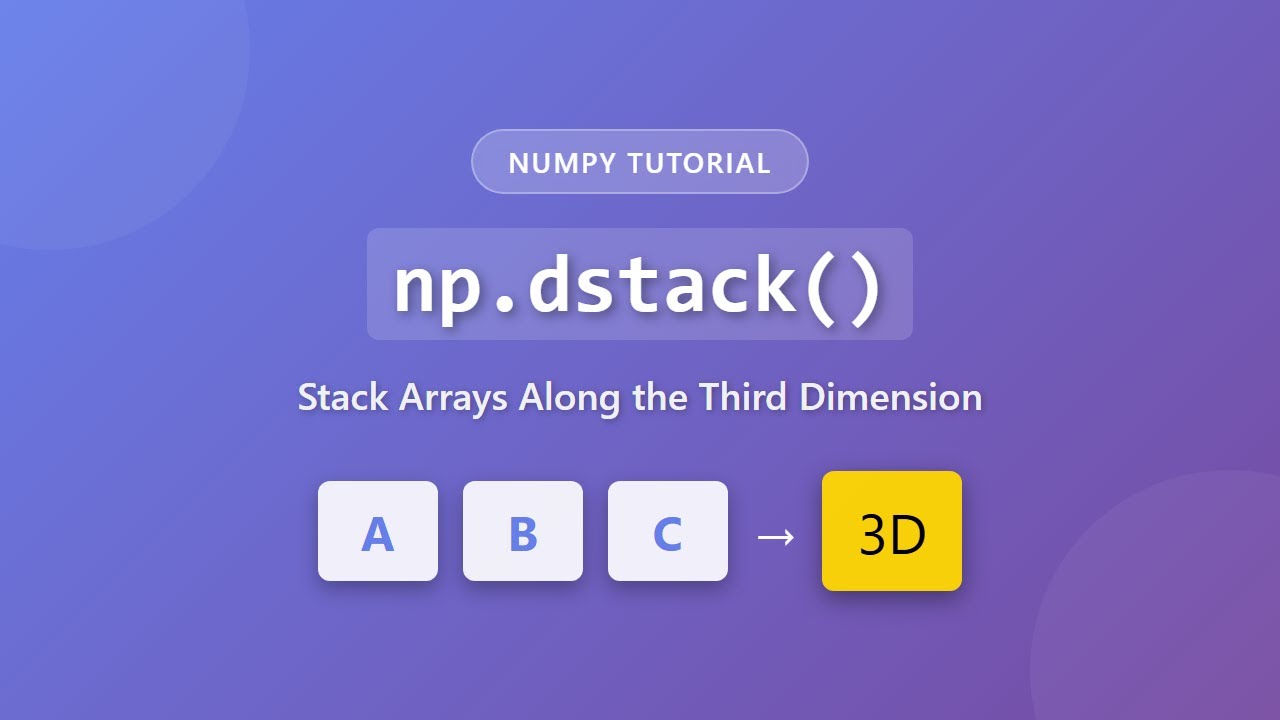 NumPy np.dstack() Tutorial - Stack Arrays Along Third Dimension | Python Data Science