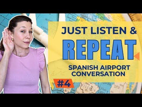 SPANISH Airport Conversation for SENIORS ✈️ (Easy Practice)