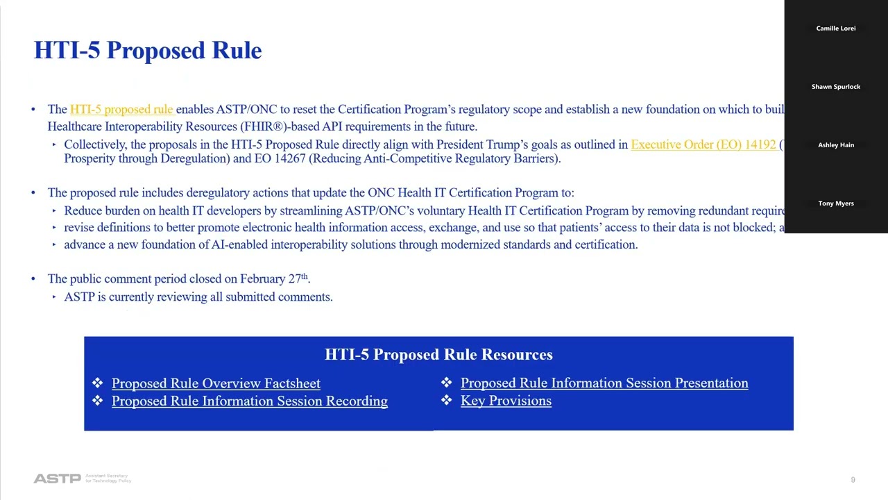 ONC Health IT Certification Program Developer Roundtable March 4, 2026