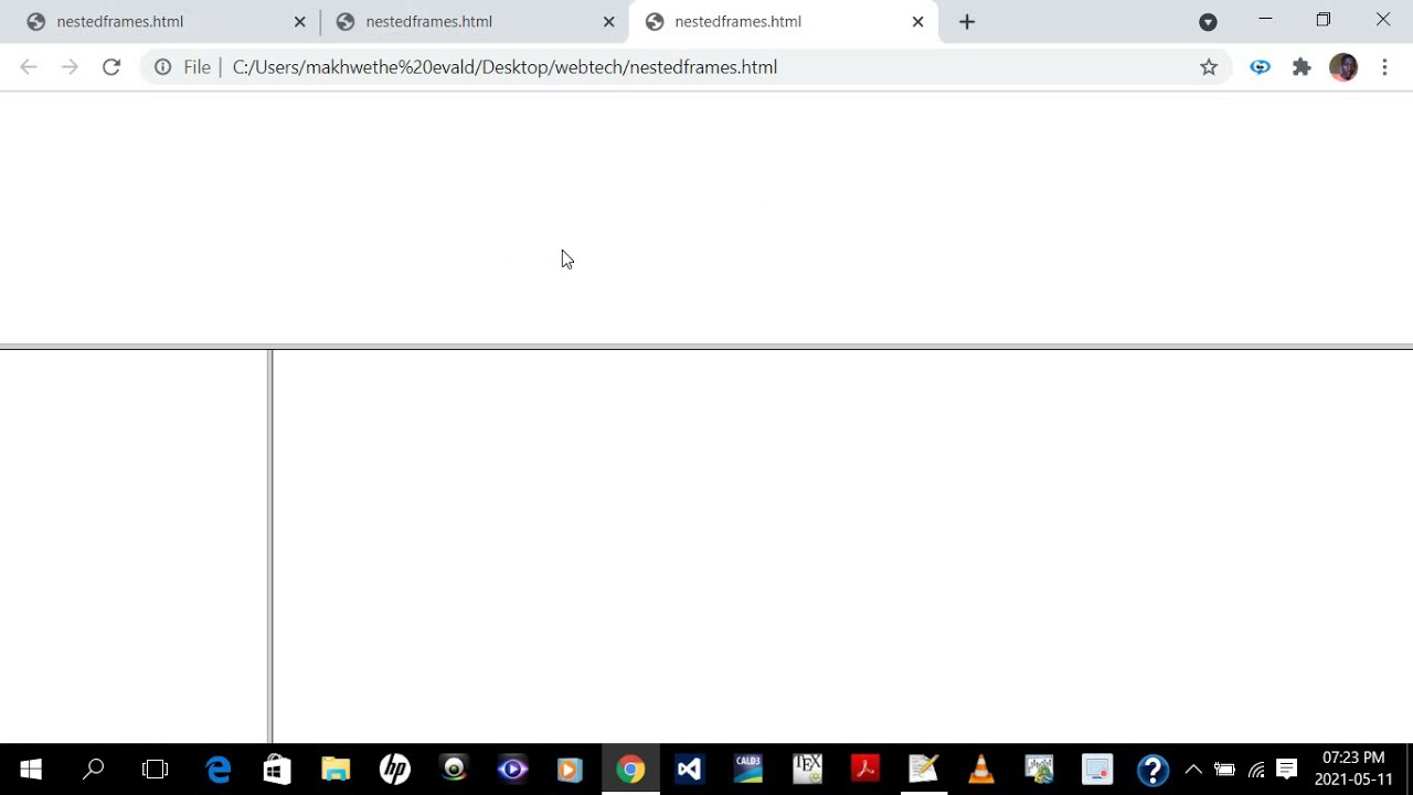 Nested  frames in HTML | HTML Tutorials