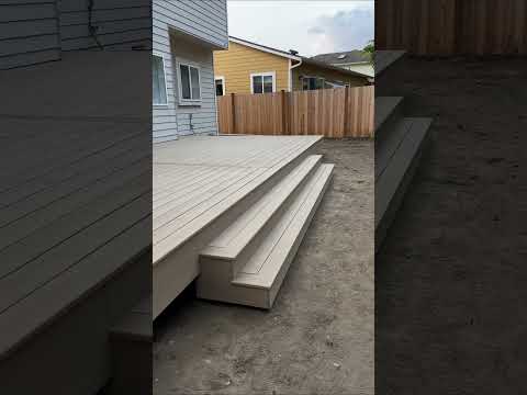 Deck stairs #decking #deckbuilding #diy #tool #deckremodel #trending #fyp