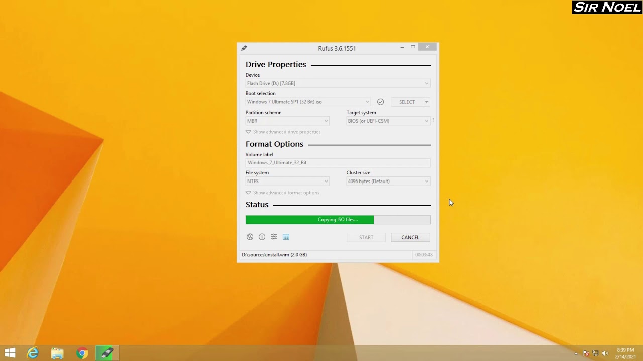 Creating Windows 7 USB Bootable Drive Installer using Rufus (COC1)