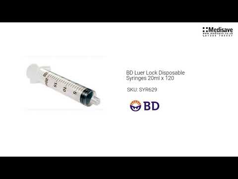BD Luer Lock Disposable Syringes 20ml x 120 SYR629
