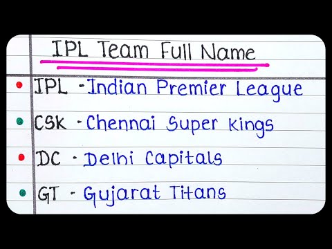 IPL team names 2023 | IPL India Team Full Name RR, PBKS, DC, KKR, MI, RCB, SRH, CSK