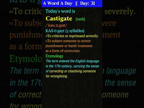 "Castigate" ~ Meaning, Etymology, Usage | English Speaking Made Easy #vocabularybuilding #vocabulary