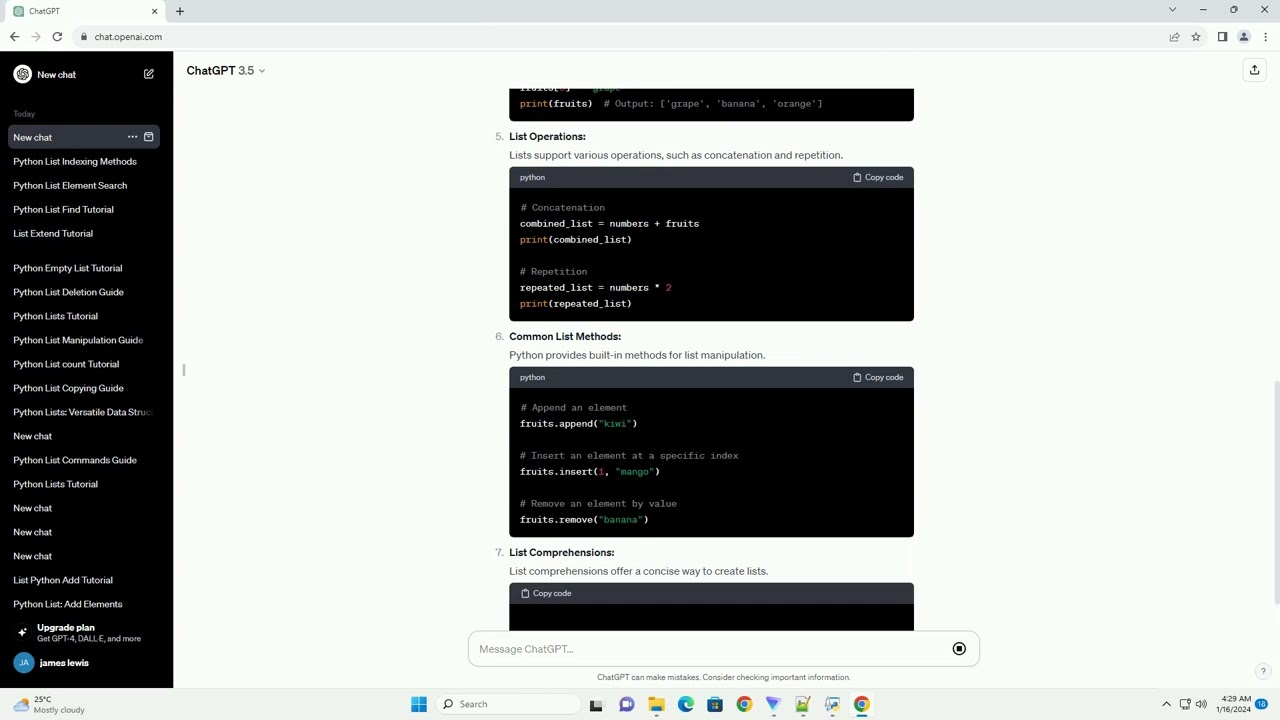 list python geeksforgeeks