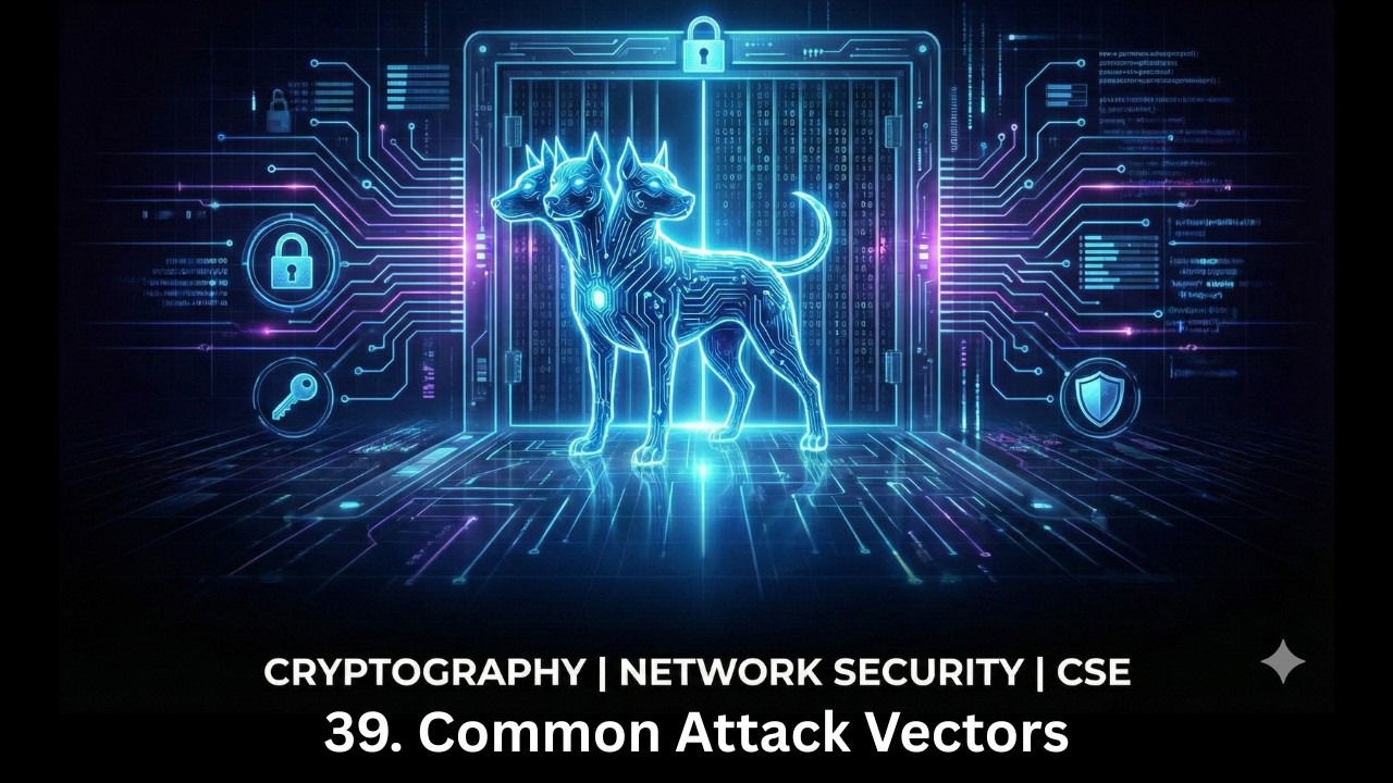 39. Common Attack Vectors | Security Incidents | Cryptography | Computer Science Engineering