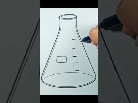How to draw Erlenmeyer Flask #shorts