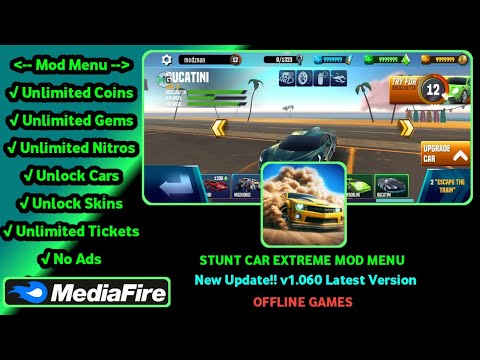 STUNT CAR EXTREME MOD MENU 1.060 UNLIMITED COIN, GEMS, NITRO