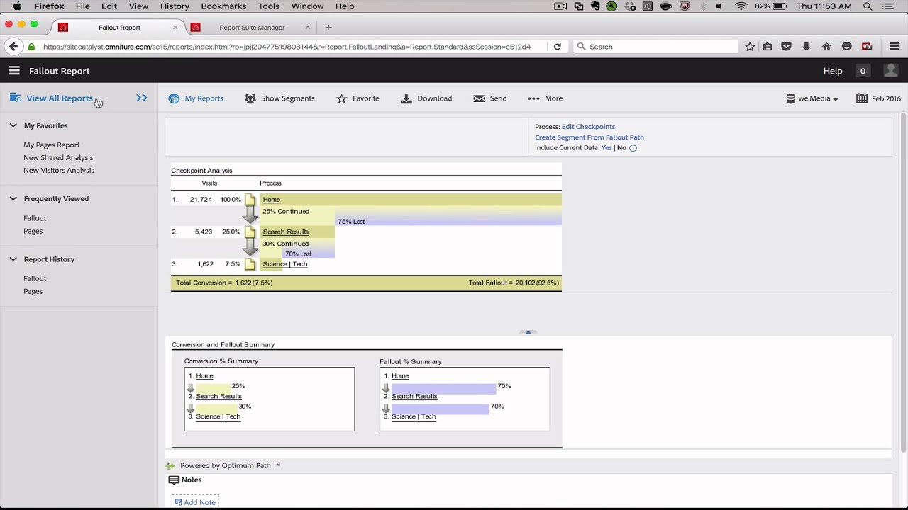 Customizing the Menu in Reports & Analytics