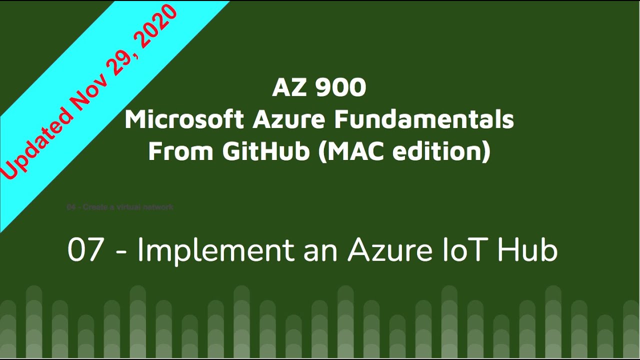 AZ-900 Github 07: Implement the Azure IoT Hub-Azure Fundamentals - Simulate Raspberry Pi Handson Lab
