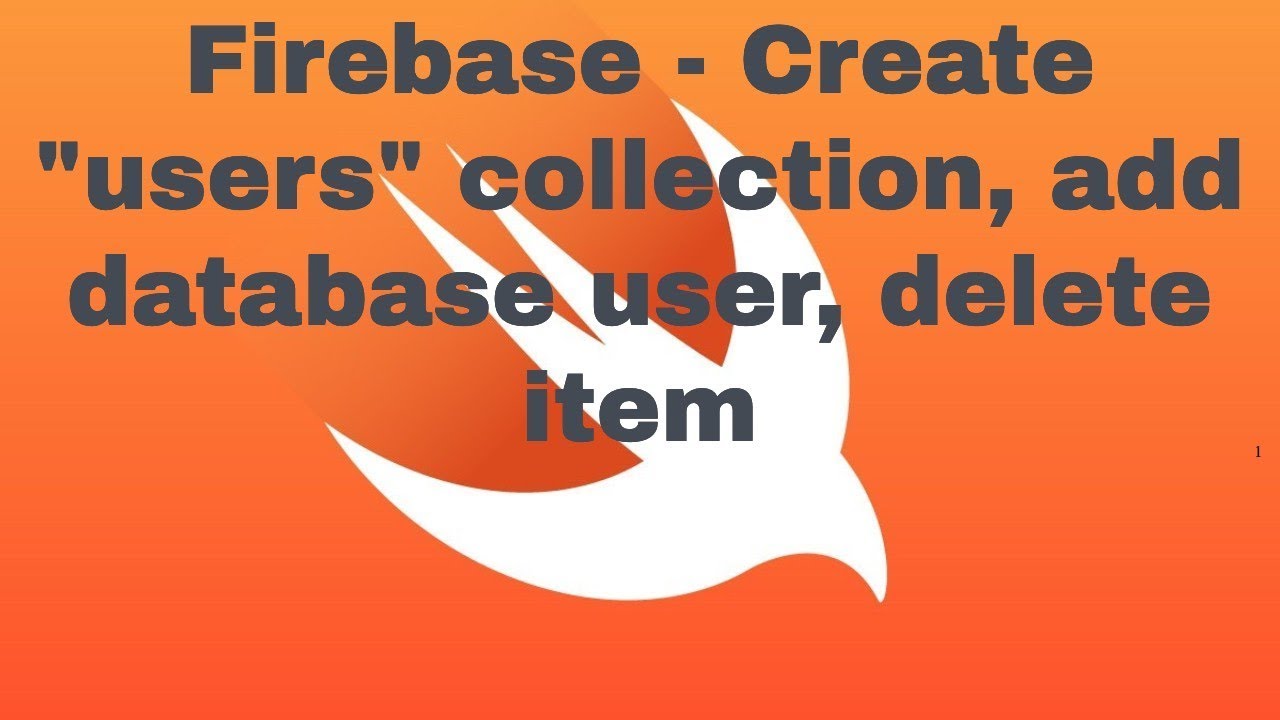 Part 6: Firebase - users collection, delete item