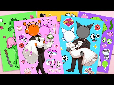 [TOYASMR] Incredibox Sprunki Sinner Edition OREN PINKI Wedding Sticker Book #incredibox #sprunki