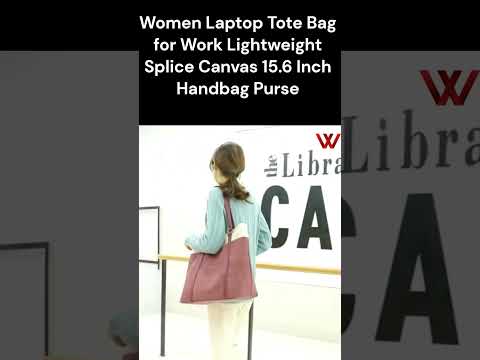 Women Laptop Tote Bag for Work Lightweight Splice Canvas 15 6 Inch Handbag Purse
