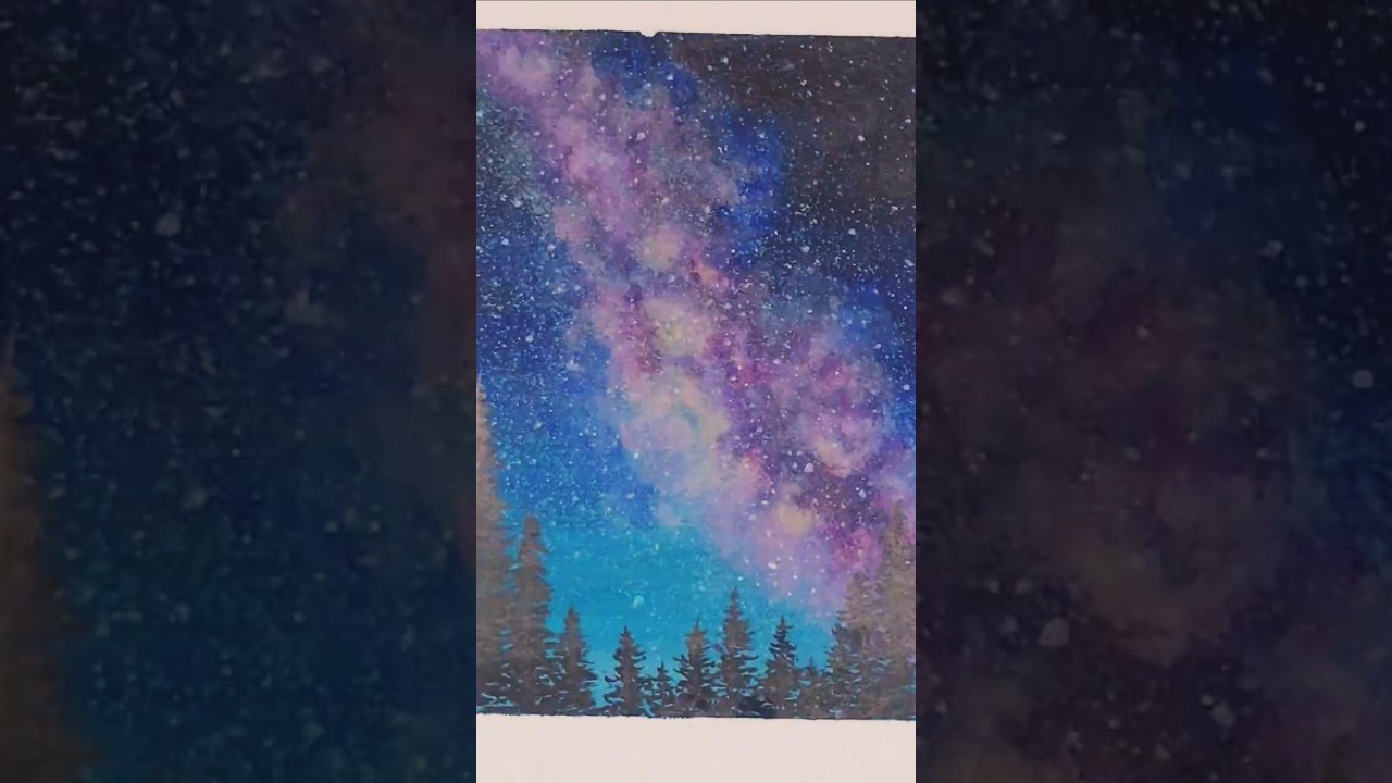 Milky Way acrylic painting tutorial #acrylicpainting #galaxy #tutorial