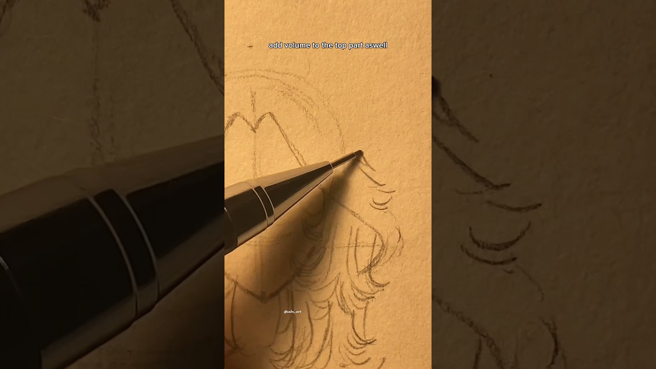 wolf cut hair drawing tut✂️✍️ #shorts