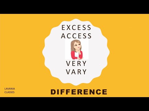 Confusing Words Excess, Access | Very, Vary meaning, examples| Confusing words in English