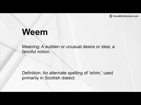 Weem Meaning