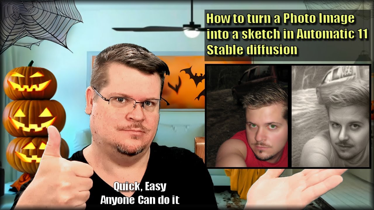 How to turn a Photo Image into a sketch in Automatic 11 Stable diffusion