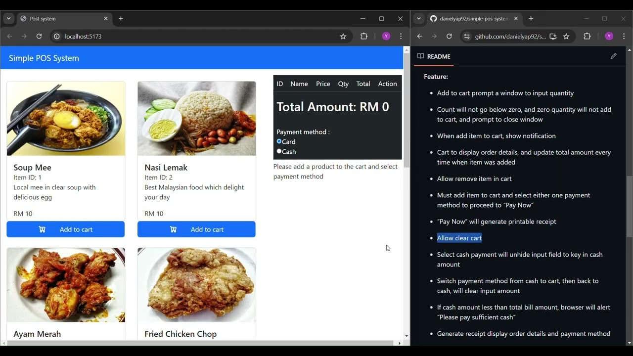 Project Demo: Simple POS system