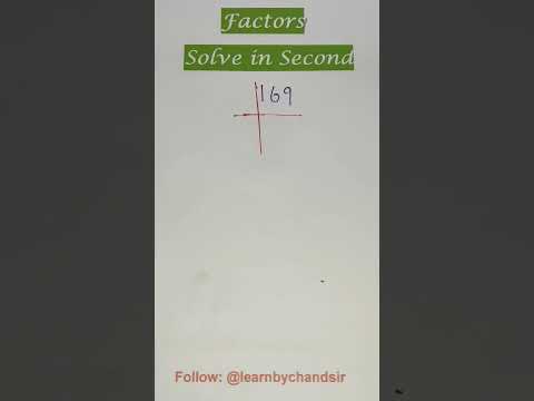 factor of 169 #factor #learnbychandsir #maths #mathproblem