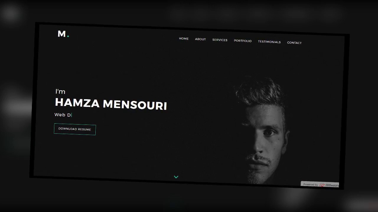 M - One Page Personal Portfolio Template + Download
