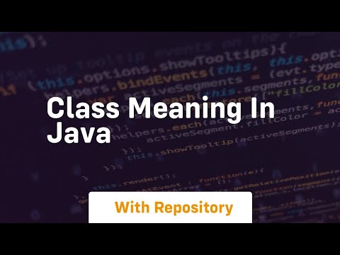 class meaning in java