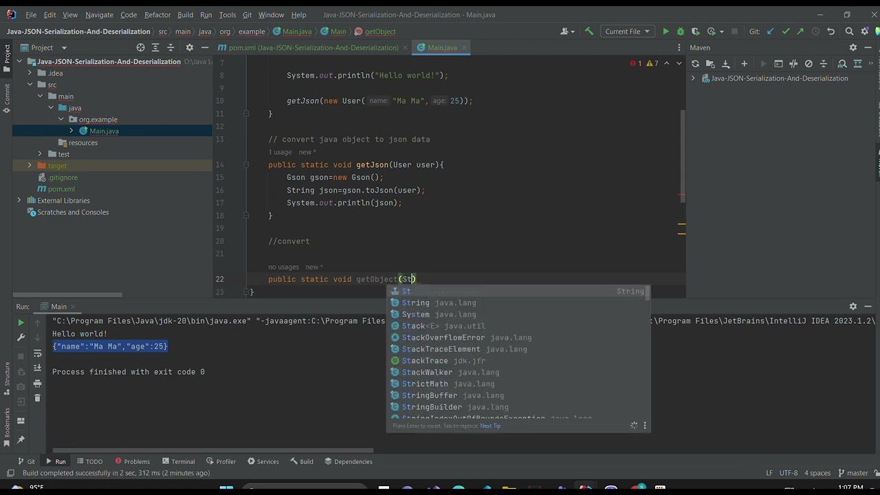 Convert JSON data to Java Object and vice-versa