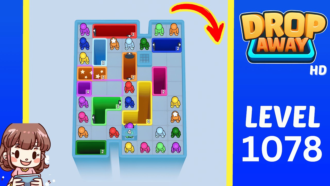 Drop Away Level 1078 Solution Walkthrough