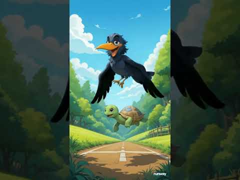 The Turtle and Rabbit's Unique Race | True story of turtle and rabbit 😭 #ai #tortise #rabbit #crow
