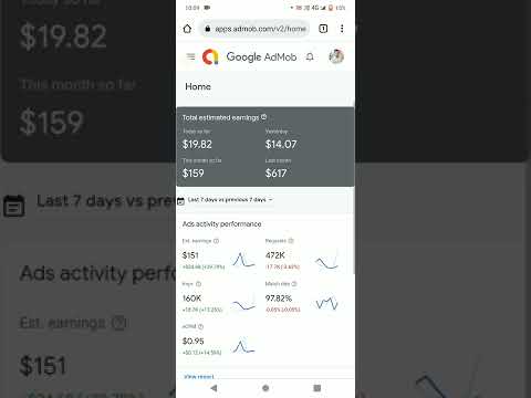 Admob Earning And Payment Proof #shorts #admob #onlineearning