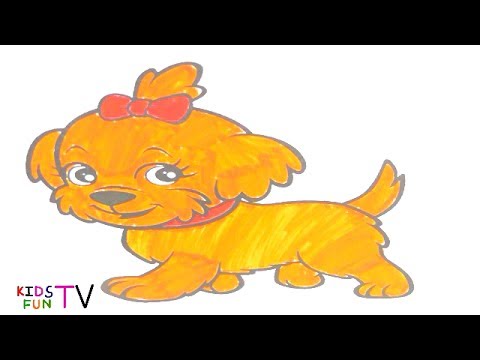 Coloring Pages For Kids Fun Learning How To Color Cartoon Puppy Dog Drawing