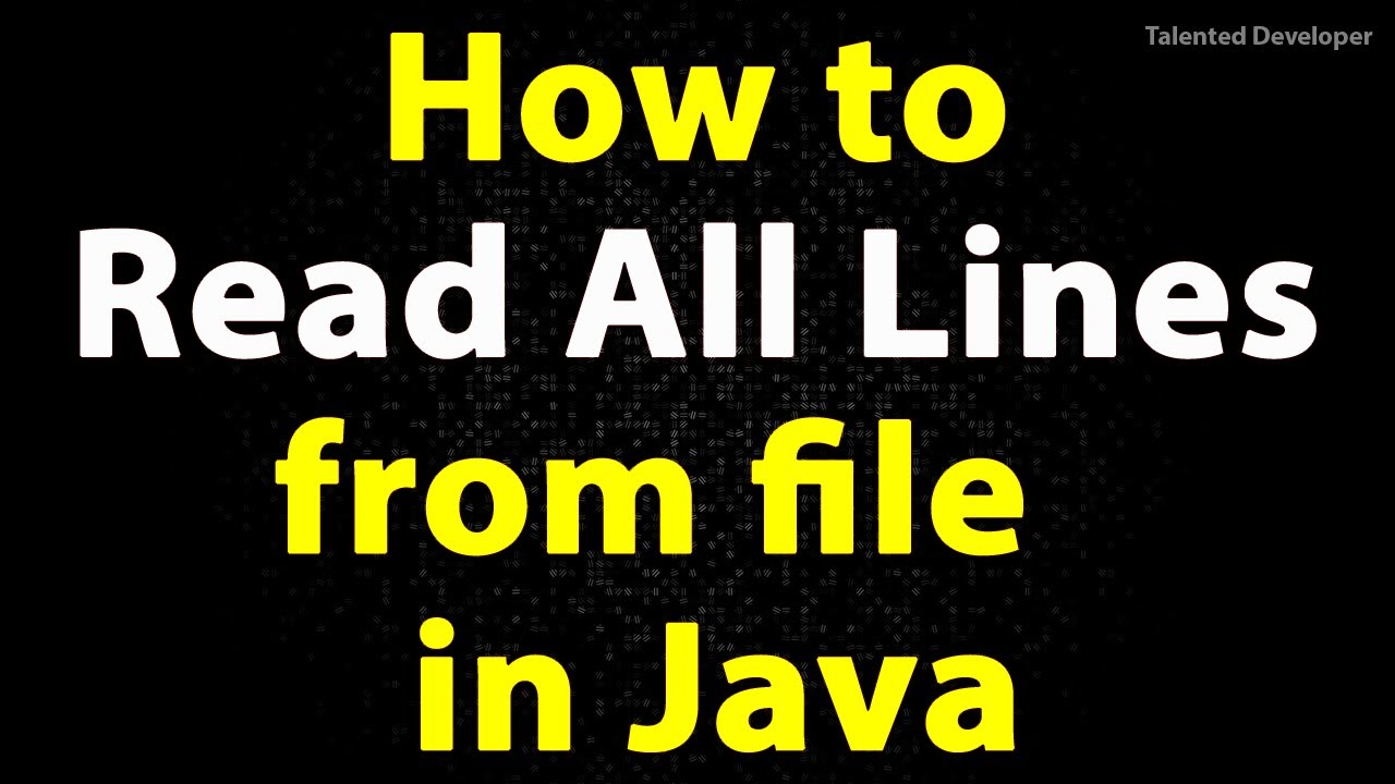 How to Read All Lines from file in Java