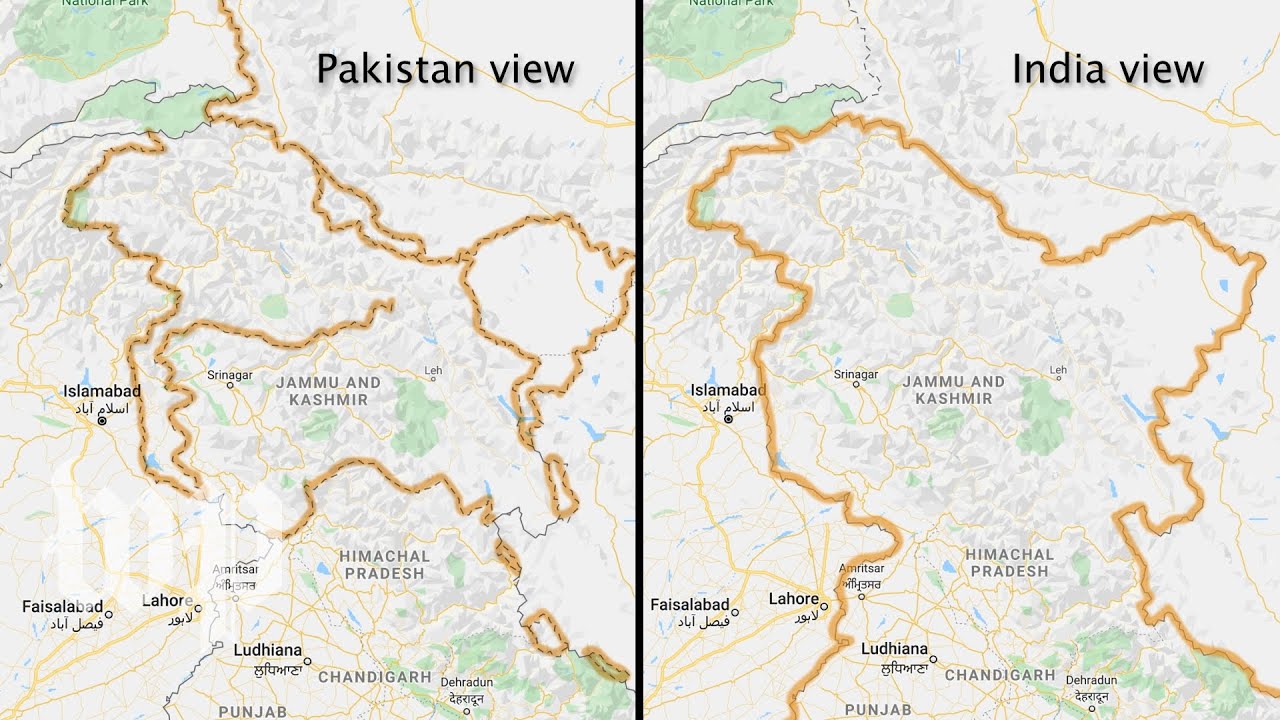 Google maps changes disputed borders based on where you’re searching from