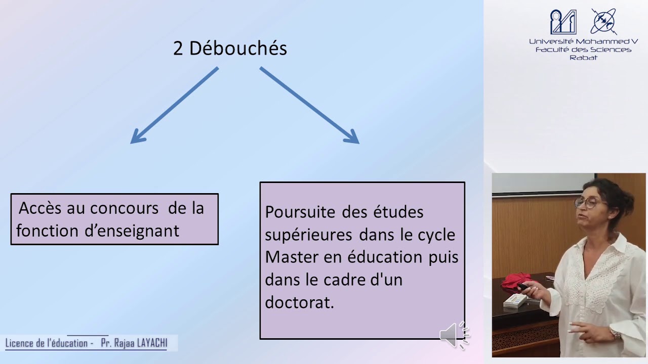 Licence de l'Education à la Faculté des Sciences de Rabat