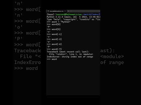 #Indexing in #Python
