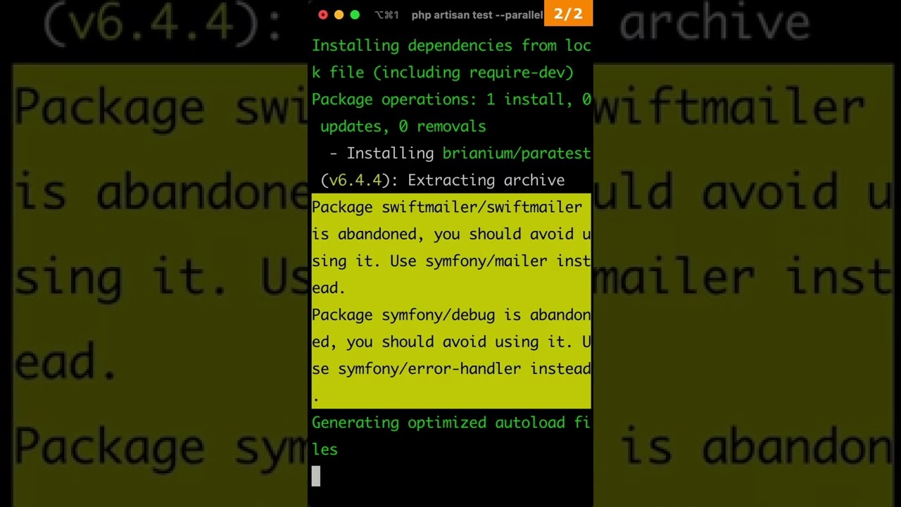 Faster Laravel tests with parallel testing #shorts