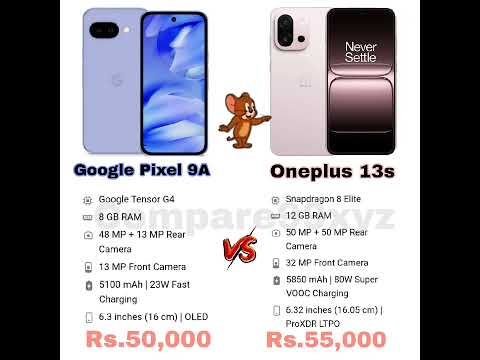 Oneplus 13s vs google pixel 9a - Quick comparison video.
